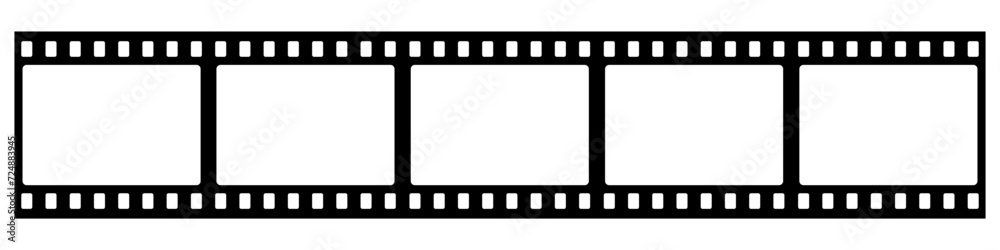 Filmstrip. Seamless film strips on isolated background. Vector blank ...