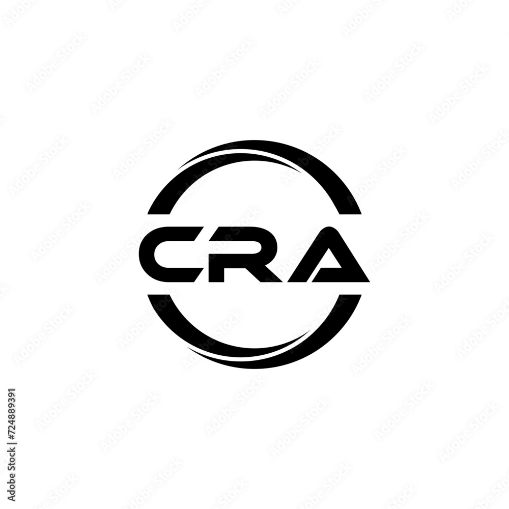 CRA letter logo design with white background in illustrator, cube logo ...
