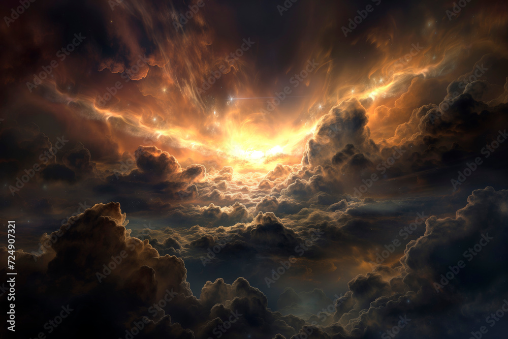 An ethereal portrayal of the Biblical first day of Creation, where ...