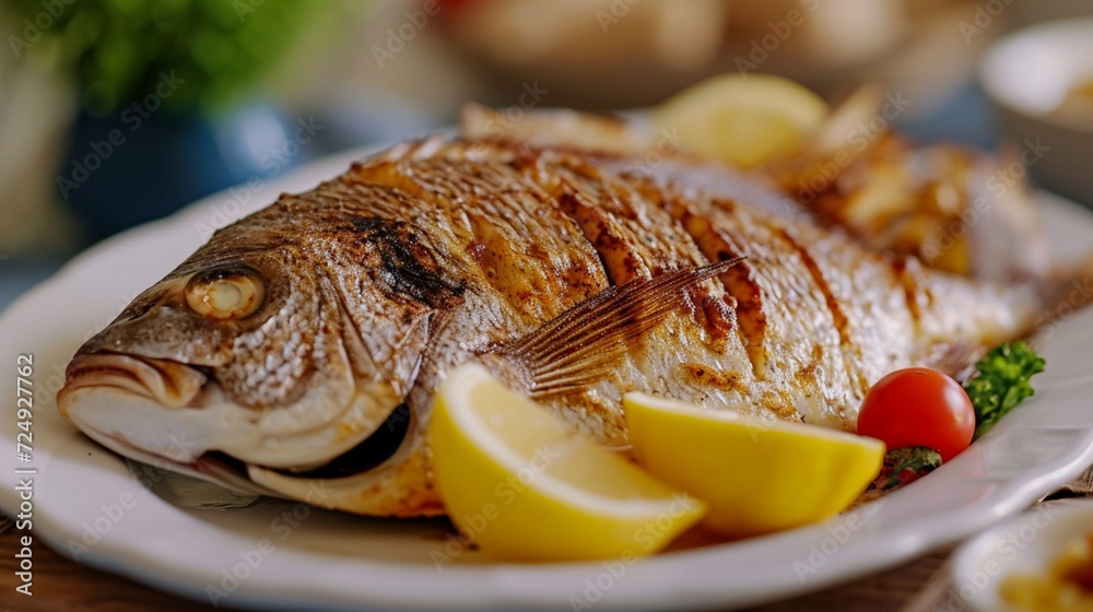 Picture a symphony of flavors and aesthetics as a perfectly fried fish ...