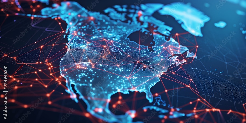 Digital map of Canada Stock Photo | Adobe Stock