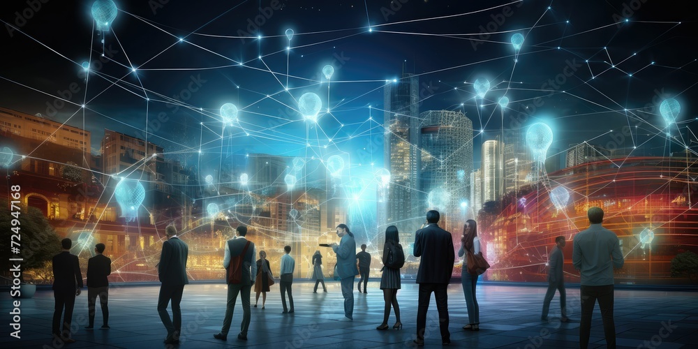 Futuristic technology trend in machine learning concept. Connection ...