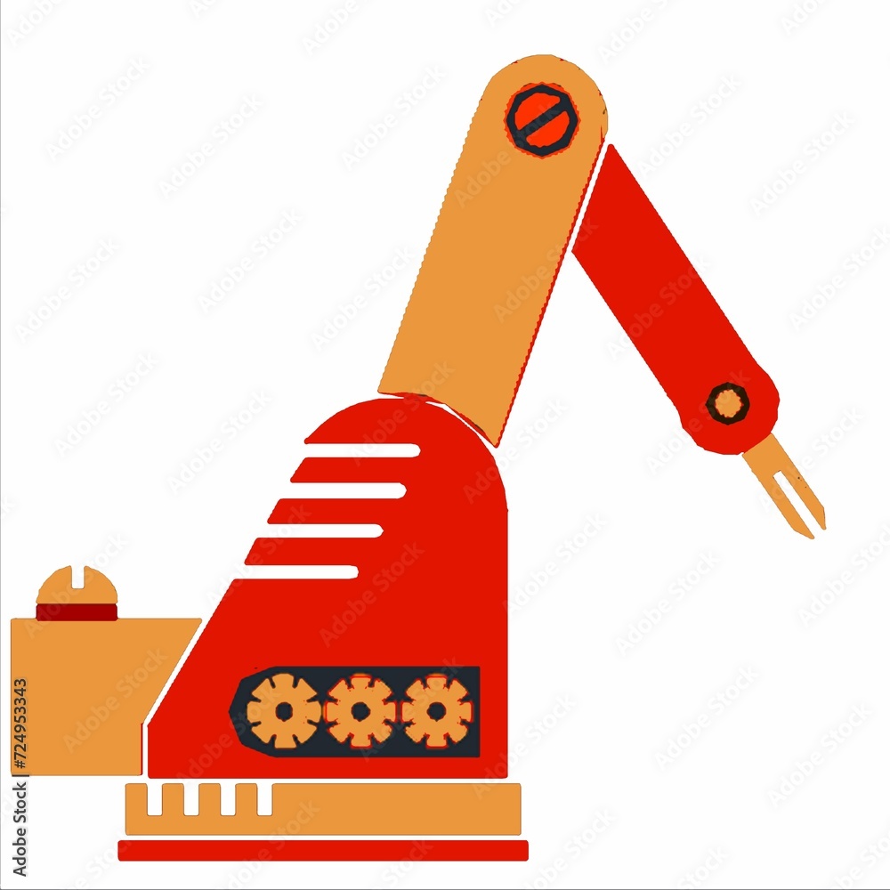 Industrial robotic arm, Autocad 2d design and drafting Stock ...