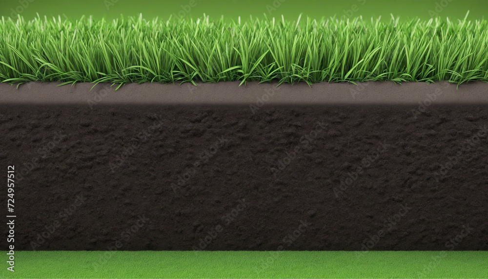 Grass 3D ground land green field earth garden soil isolated background ...