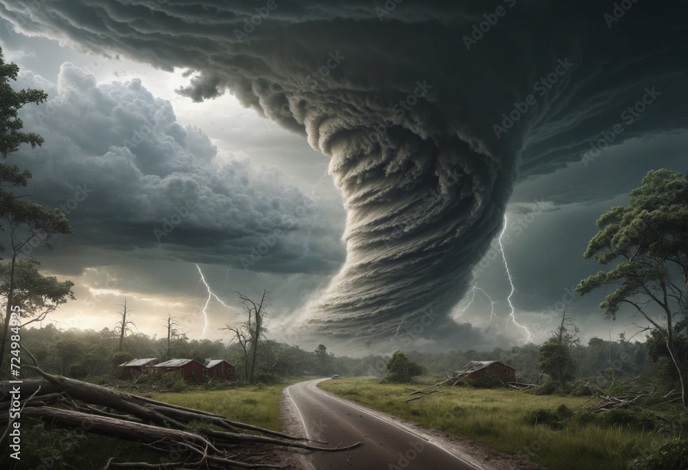 Massive and ferocious cyclone wreaking havoc on flat terrain ...