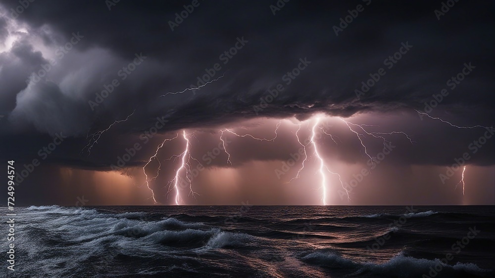 lightning in the sea cosmic dance of forces, where the tornado and ...