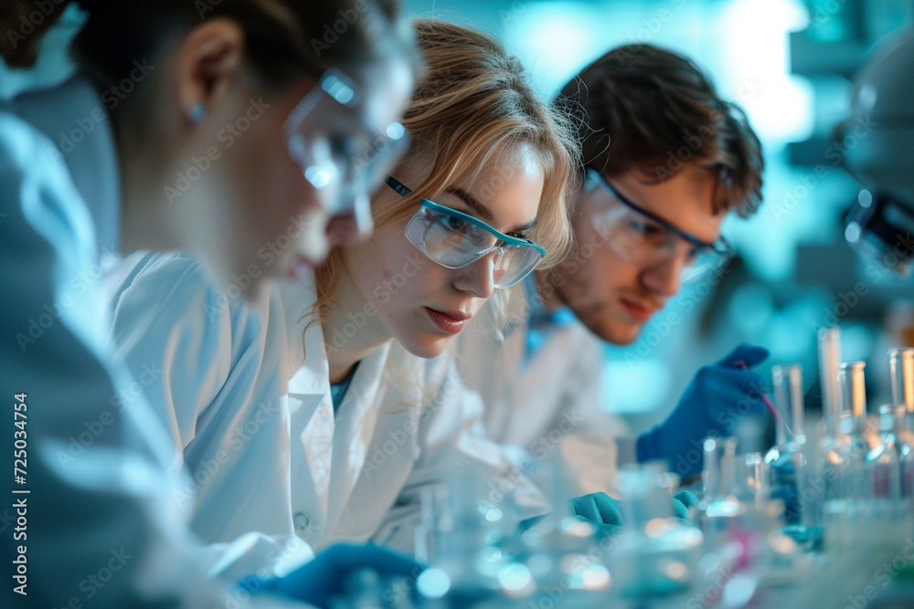 Biotechnology scientist conducts experiments in the lab, exploring ...