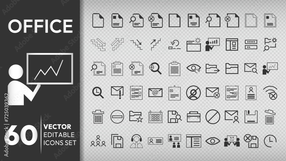 Set Of 60 Business Icons Pack Office Icons Collection Vector