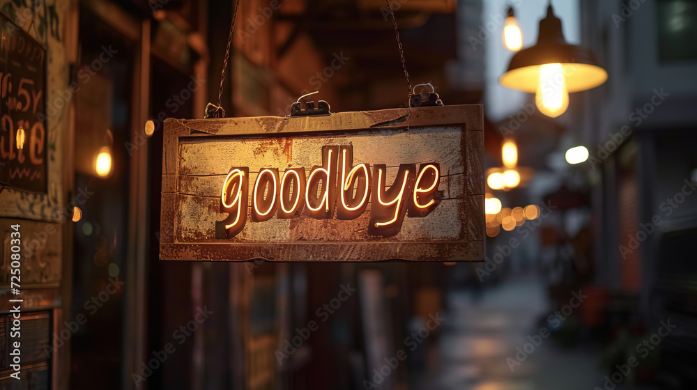 Goodbye Banner - A Simple Yet Powerful Message in a Photo Gen AI Stock ...