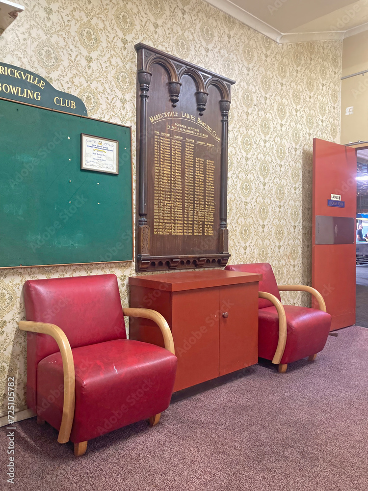 Vintage ladies restroom at Marrickville Bowling and Recreation Club ...