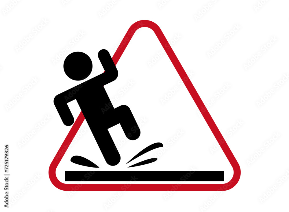 Icono y símbolo de cuidado de piso mojado para comercios. Vector e ...