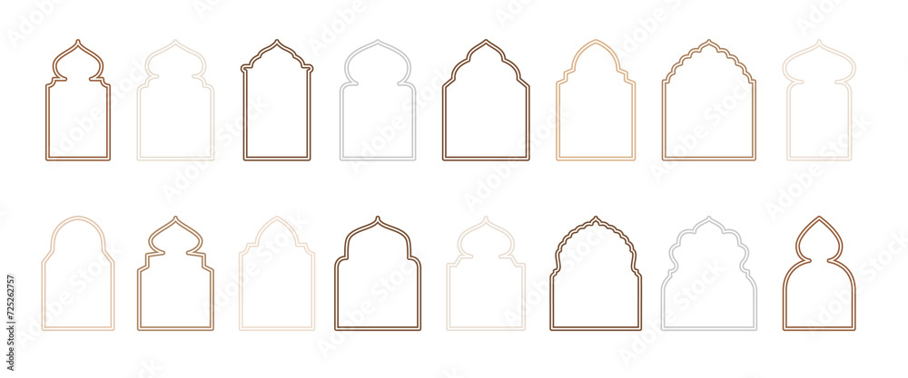 Islamic style border vector collection. Arabic door and window frames ...