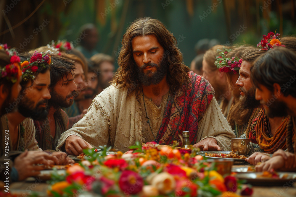 The Last Supper: A poignant image capturing Jesus Christ sharing the ...