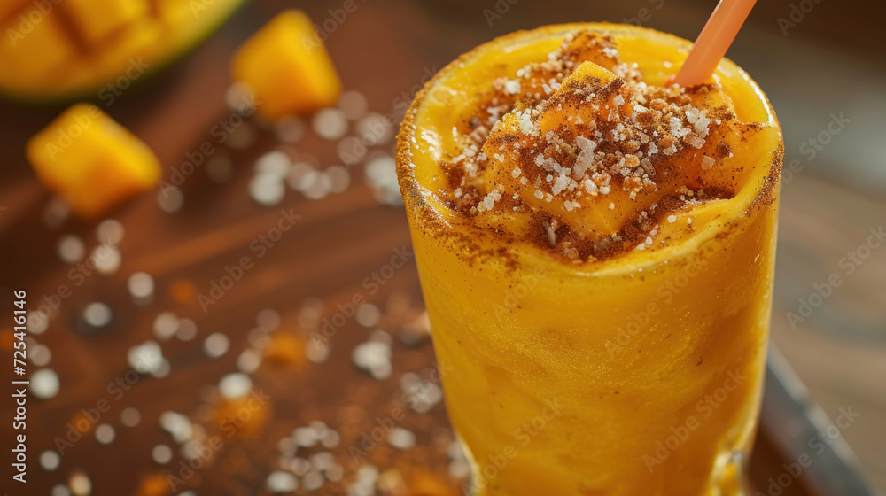 Mangonada mexican mango smoothie with chamoy sauce and chili lime ...