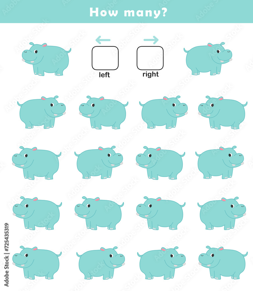 Left and right position worksheet. Educational worksheet for preschool ...