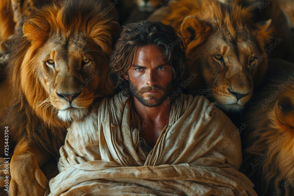 Daniel in the lions den, Bible story. Stock Photo | Adobe Stock