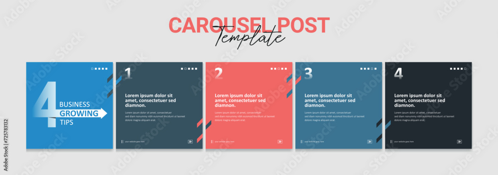 Carousel post template set, Modern instagram carousel post design ...