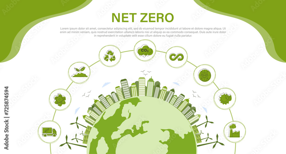 Net zero greenhouse gas emissions target. Climate neutral long term ...
