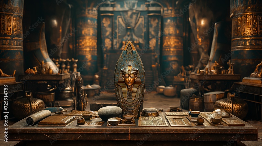 Illustration Stock Set of sacred symbols and ornaments of ancient Egypt ...