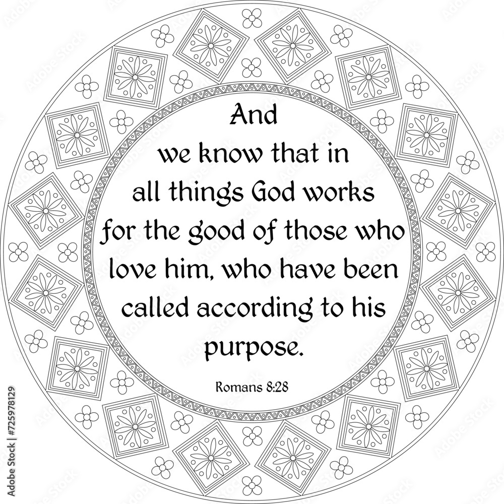 Romans 8:28: And we know that in all things. Bible verse coloring page ...