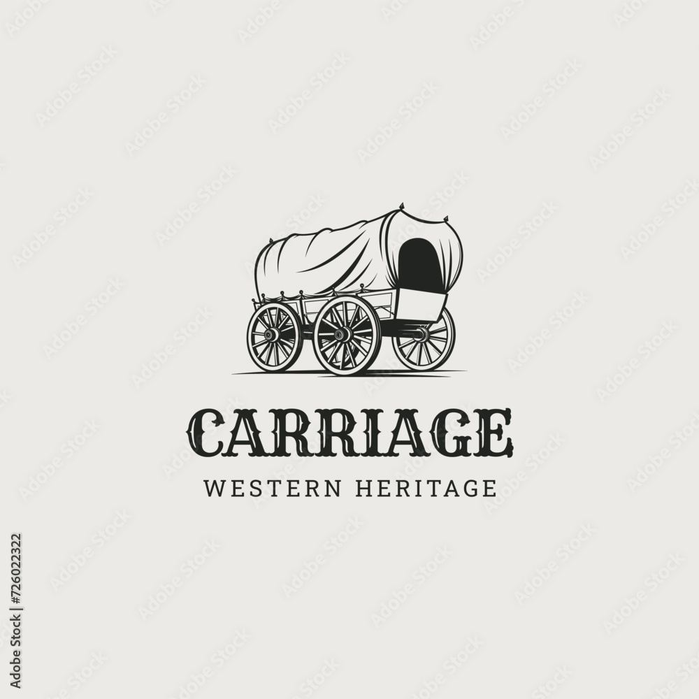 Image vectorielle Stock horse-drawn carriage logo icon vector ...