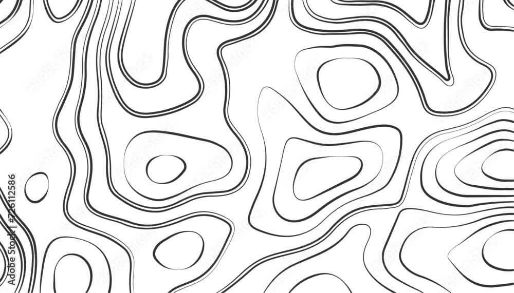 Black and white lines seamless Topographic map patterns, topography ...