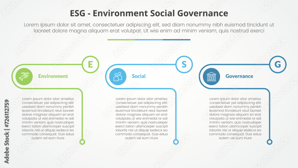 ESG frameworks infographic concept for slide presentation with creative ...