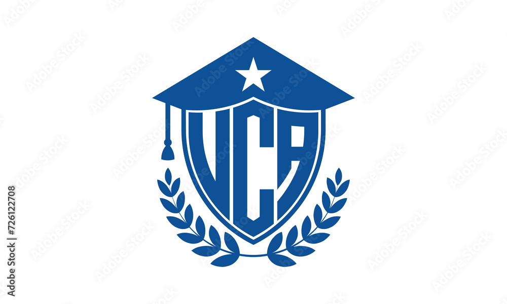 UCA three letter iconic academic logo design vector template. monogram ...