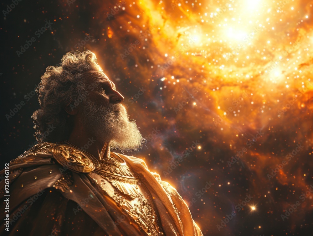 the Greek god darkness embodying, Erebus in ancient Greek vestments ...