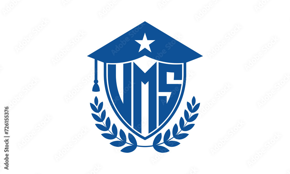 UMS three letter iconic academic logo design vector template. monogram ...
