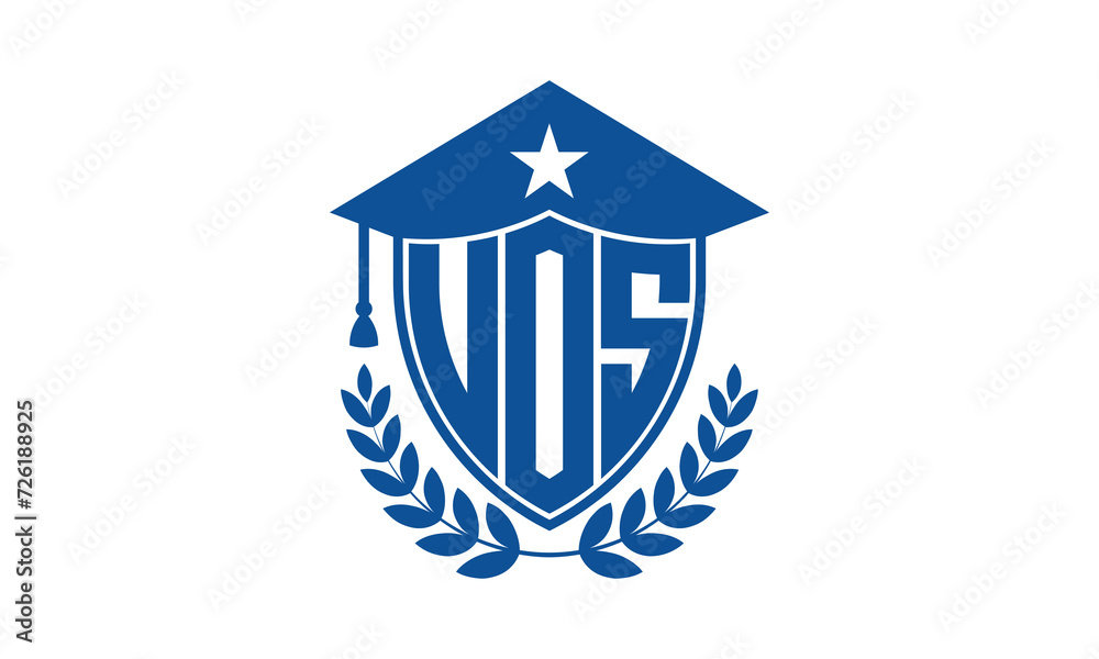 UOS three letter iconic academic logo design vector template. monogram ...
