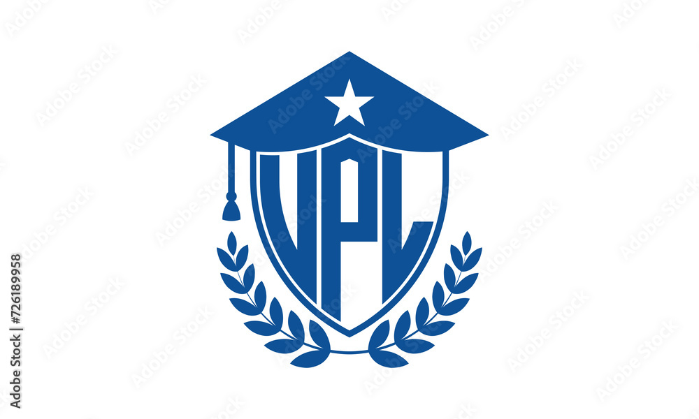 UPL three letter iconic academic logo design vector template. monogram ...
