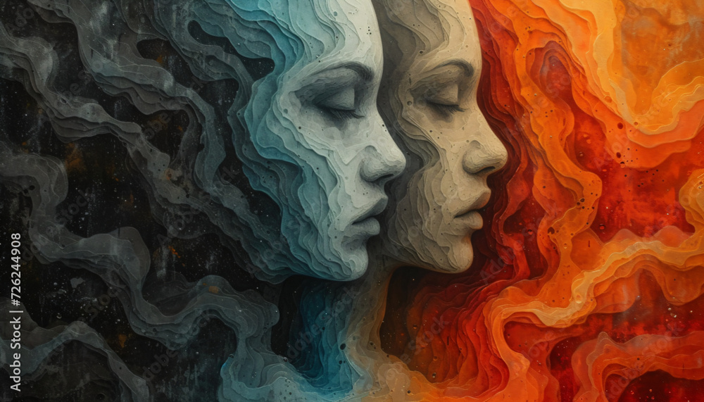 Light vs dark, water vs fire, good, vs bad, duality concept ...