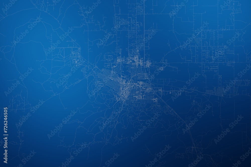 Stylized map of the streets of Helena (Montana, USA) made with white ...