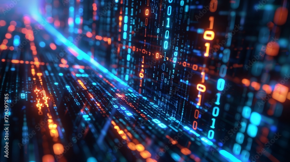 Ilustrace Data Encryption: A visually striking image of data streams ...