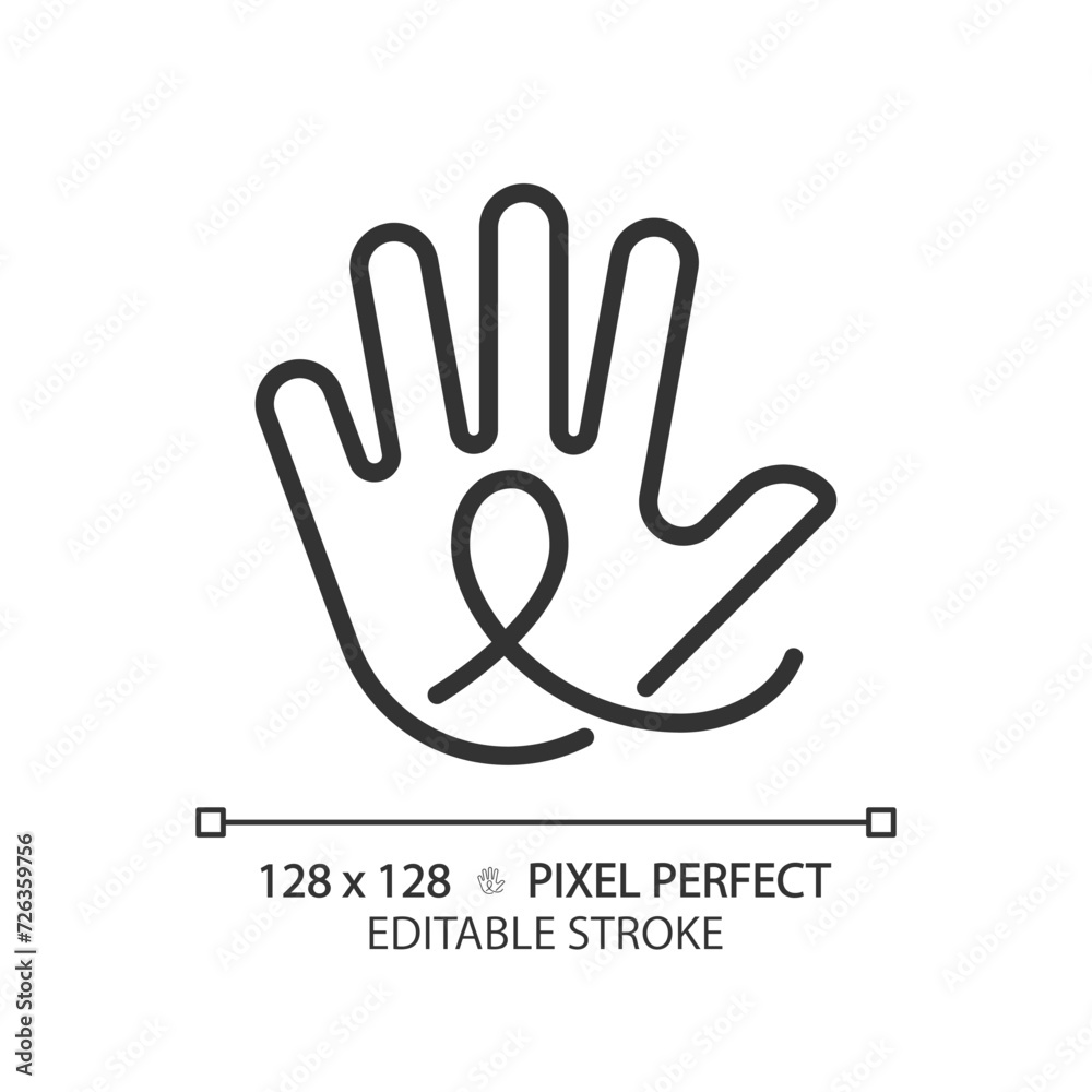 Down syndrome linear icon. Chromosomal anomaly, intellectual disability ...