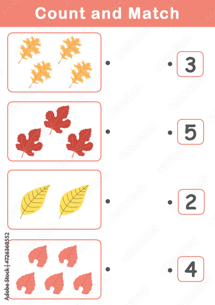 Counting Game for Preschool Children. Math Activities for Kids with ...