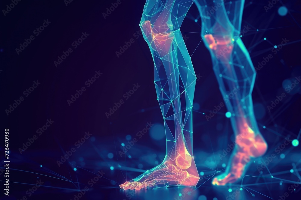 Glowing legs illuminated in the darkness, perfect for adding a unique ...