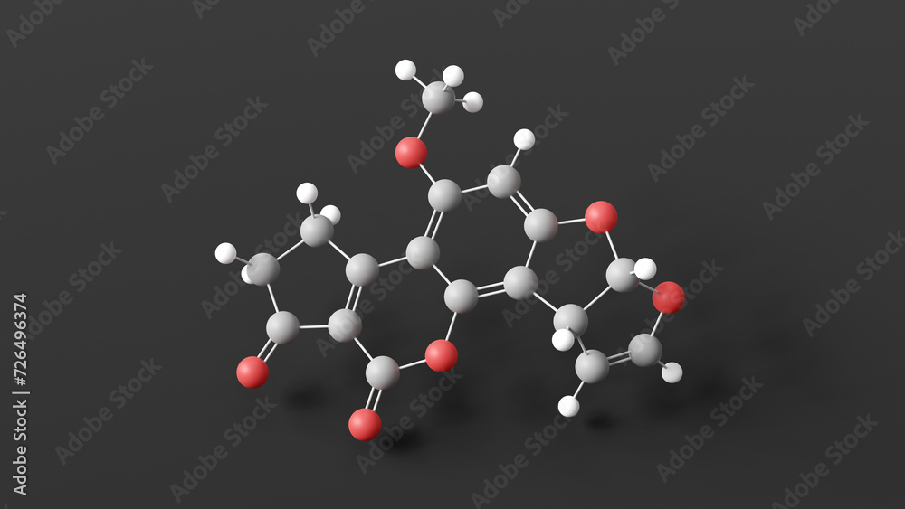 aflatoxin b1 molecular structure, aflatoxin, ball and stick 3d model ...