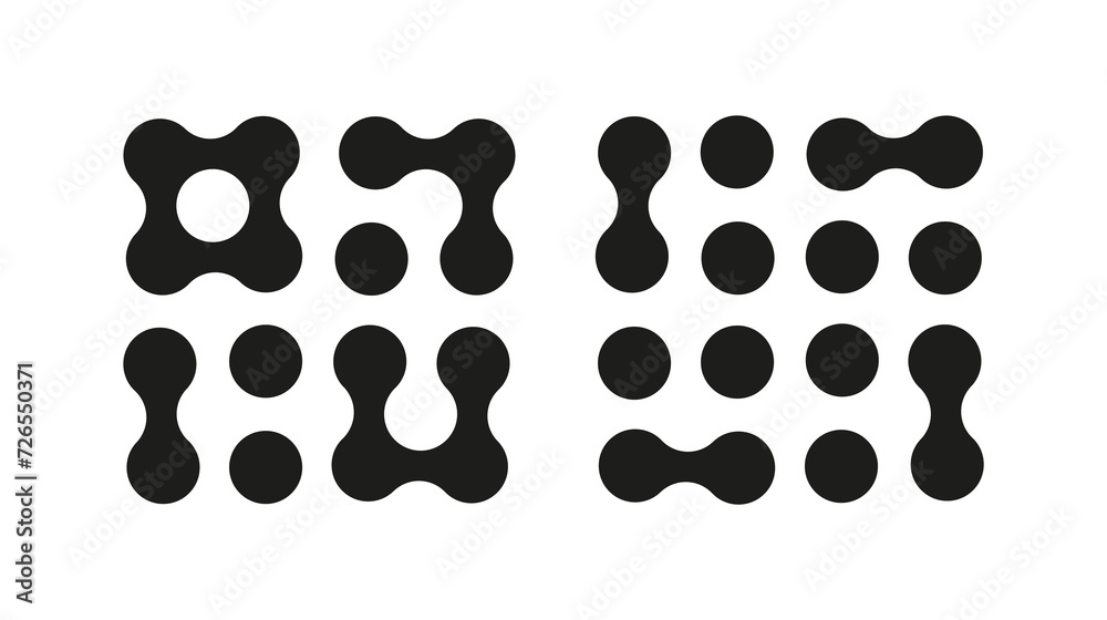 Connected Dots Vector Signs Innovation Abstract Symbol Circles Simple Organic Pattern