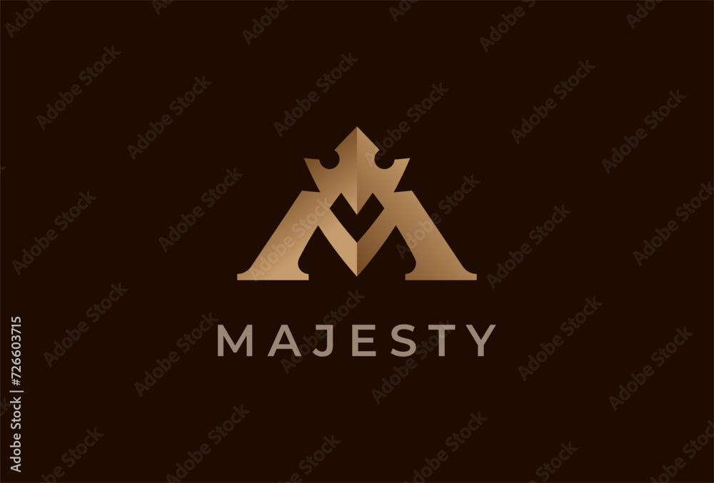 Initial M Crown logo. letter M majesty with Crown combination. Flat ...