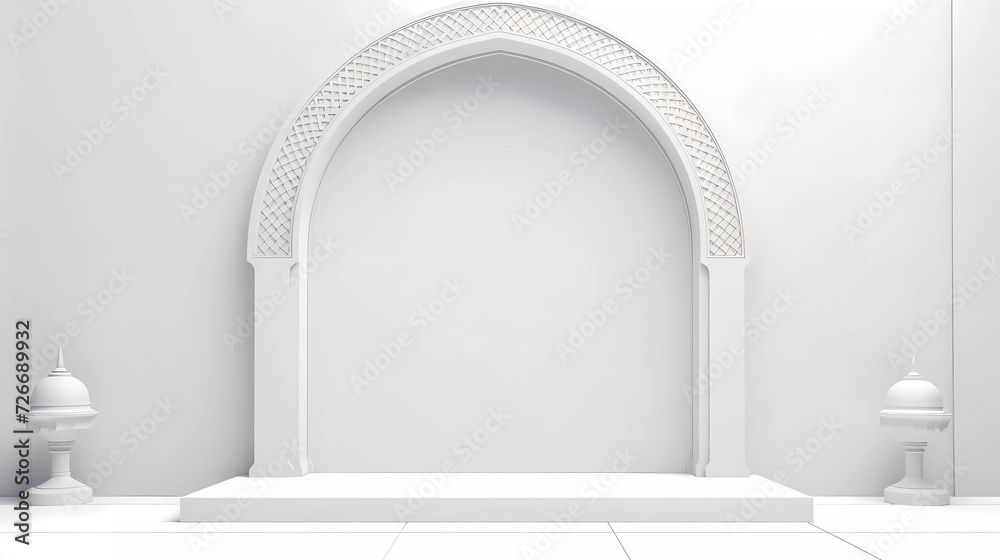 3d illustration Islamic theme product display background in minimal ...