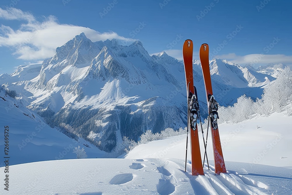 Amidst the frozen expanse, a lone skier navigates the treacherous ...