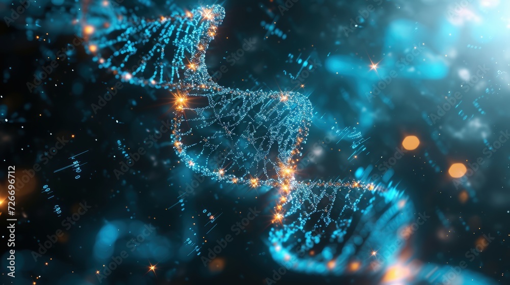 Illustration Stock Biocybernetics of organic genome sequence preserved ...