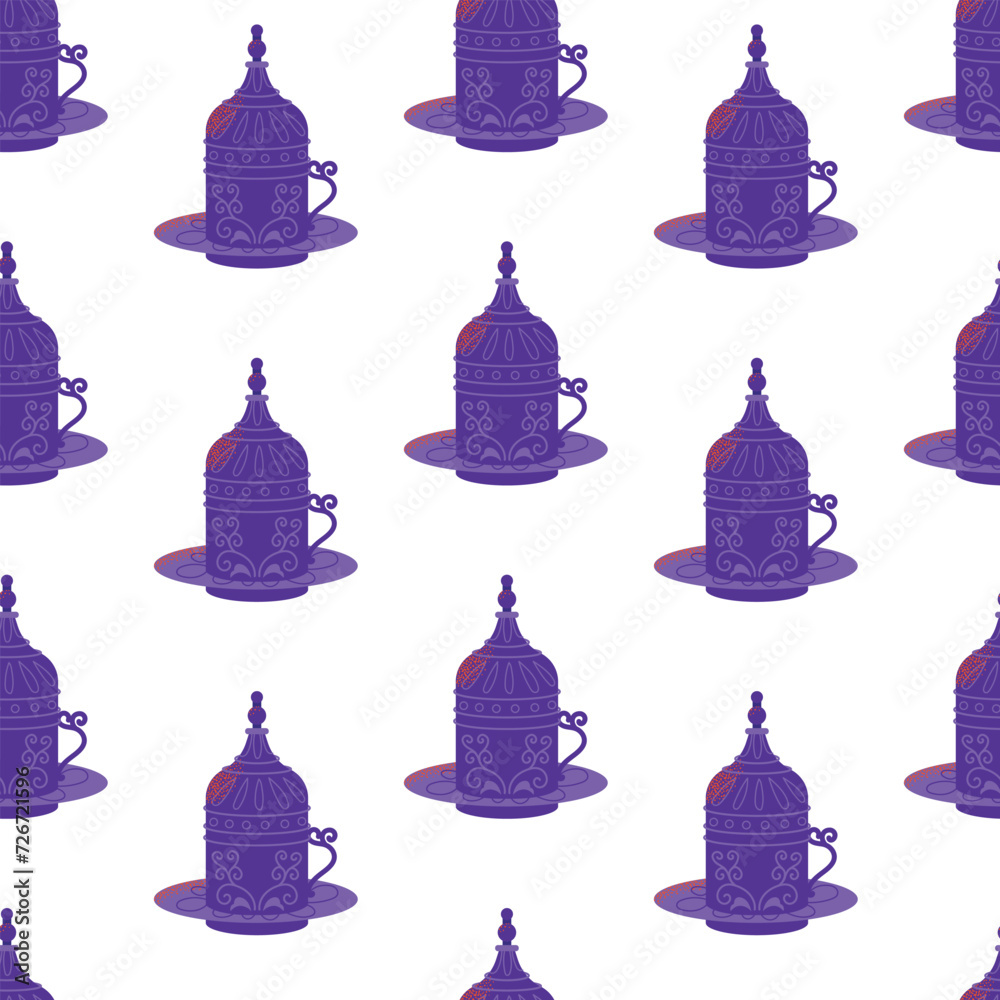 Turkish delight seamless pattern traditional decorated copper plate ...