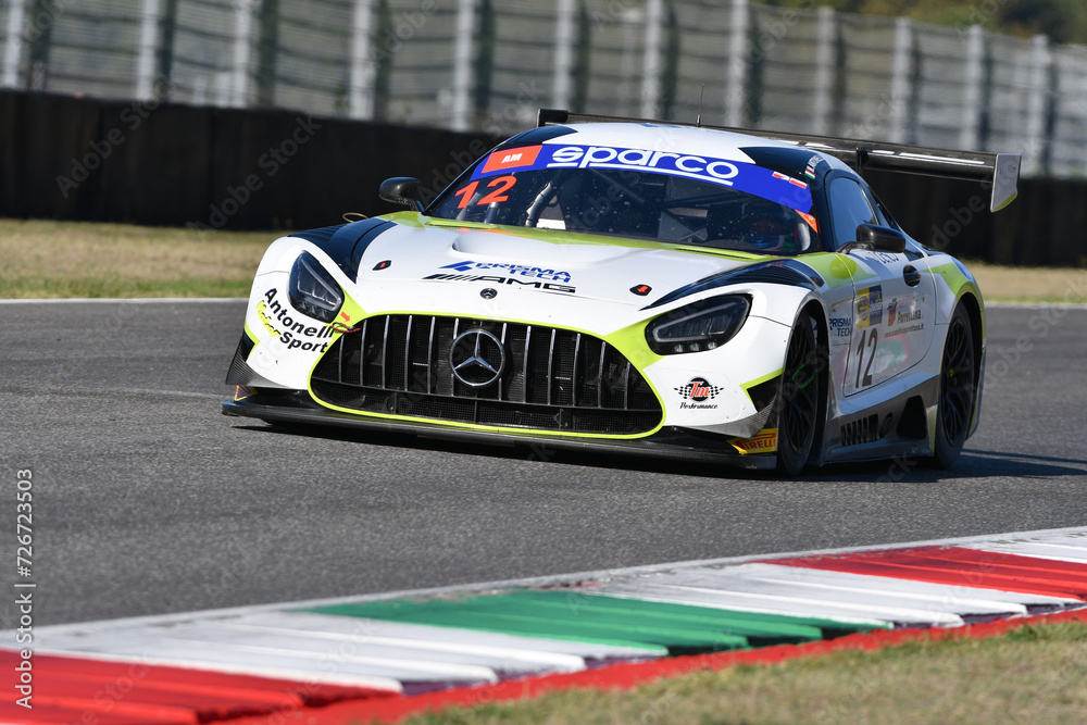 Scarperia, 29 September 2023: Mercedes Sls Amg of team Akm Motorsport drive by Marco Antonelli ...
