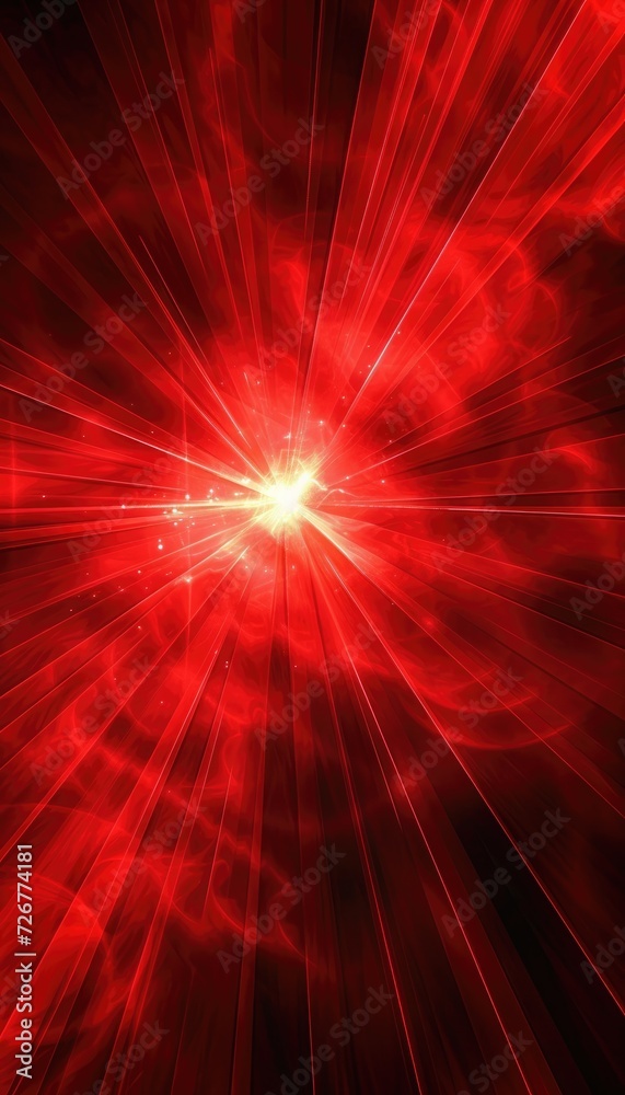 Abstract minimalistic red rays and beams backdrop, spotlight background ...