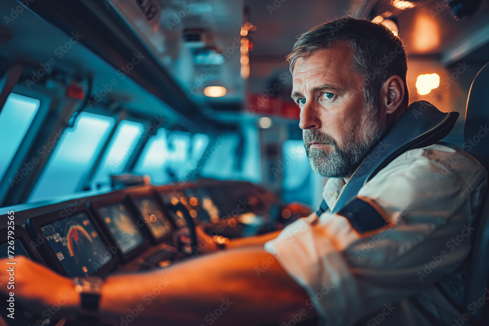 Captain in control of the cruise, Navigation officer on watch during ...