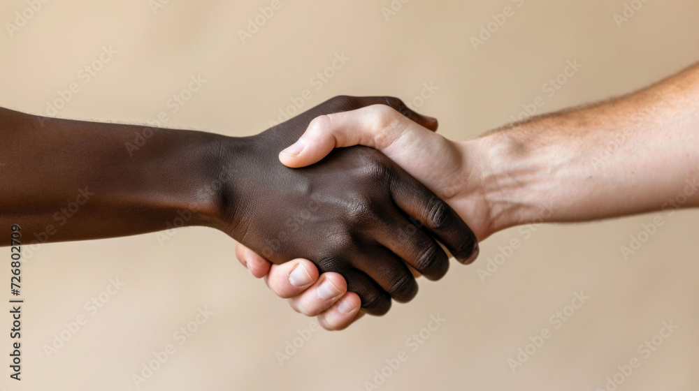 Unity in Diversity - Handshake Between Different Ethnicities Stock ...