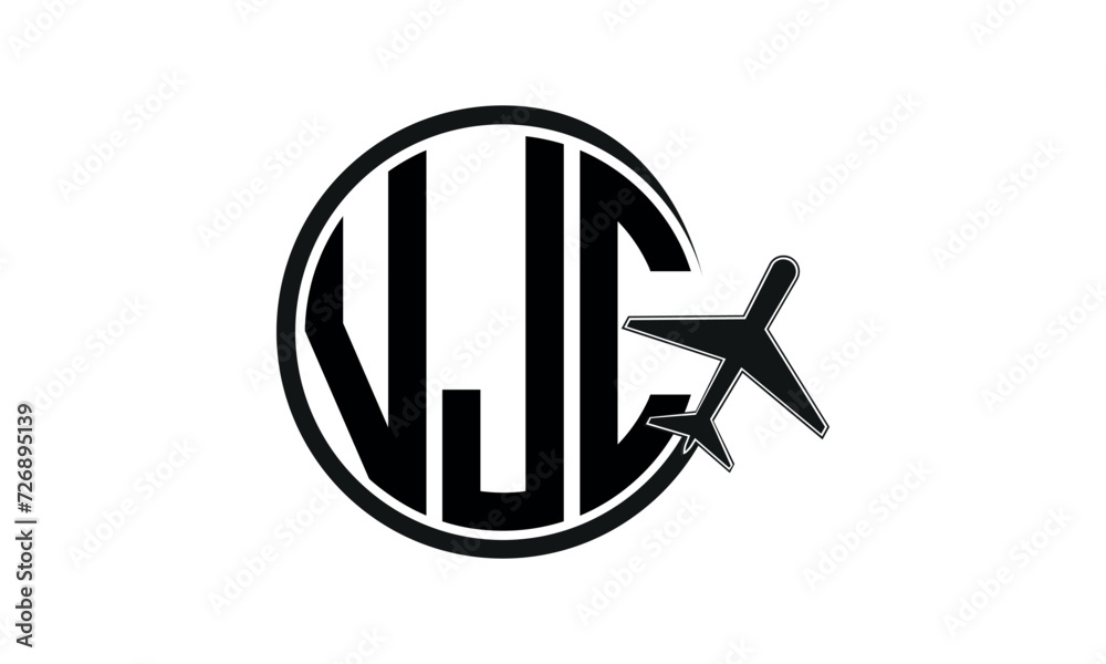 VJC three initial letter circle tour & travel agency logo design vector ...